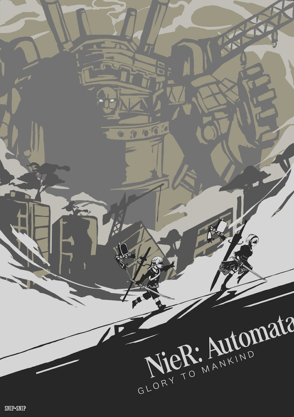 Nier Automata Background Poster – SnipSnipArt